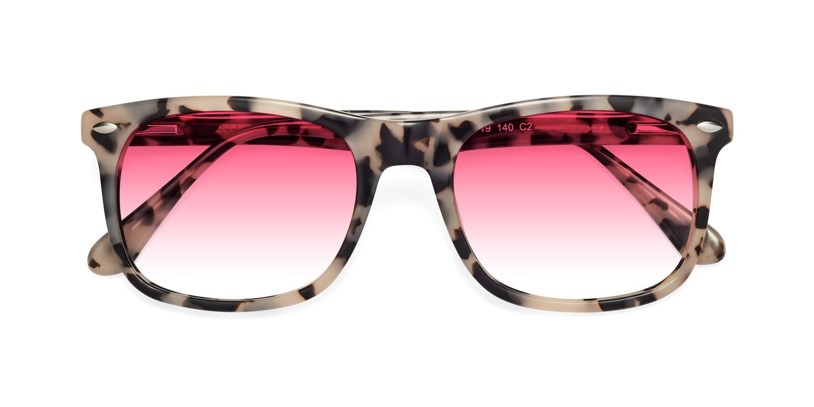 Havana Thick Acetate Square Gradient Sunglasses with Pink Sunwear ...