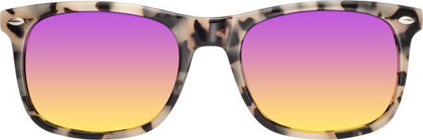 Havana Thick Acetate Square Gradient Sunglasses with Purple / Yellow ...