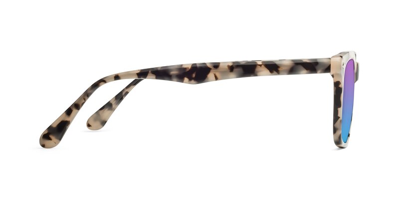 Havana Thick Acetate Square Gradient Sunglasses with Purple / Blue ...