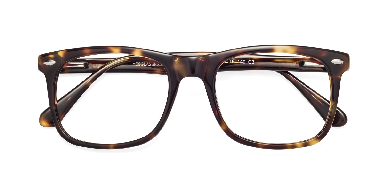 Yellow Tortoise Horn-Rimmed Acetate Square Eyeglasses - 007