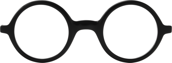 Black Narrow Retro-Vintage Round Eyeglasses - Chaplin