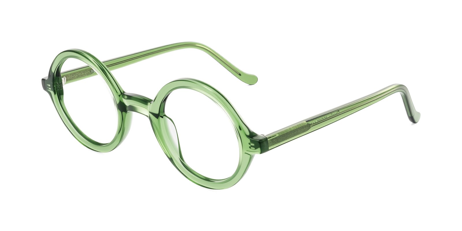 Green Narrow Retro-Vintage Round Eyeglasses - Chaplin