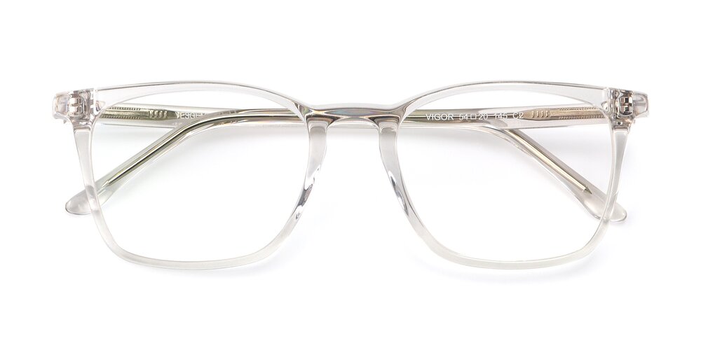 Clear Keyhole Bridge Acetate Square Eyeglasses - Vigor