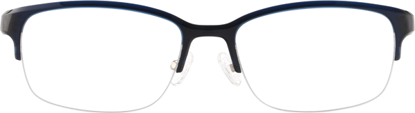 Black/Blue Flexible Ultem Semi-Rimless Eyeglasses - S7043