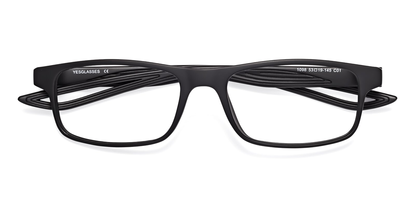 Matte Black Classic TR90 Rectangle Eyeglasses - Bill