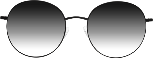 Black Oversized Metal Round Gradient Sunglasses with Gray Sunwear ...