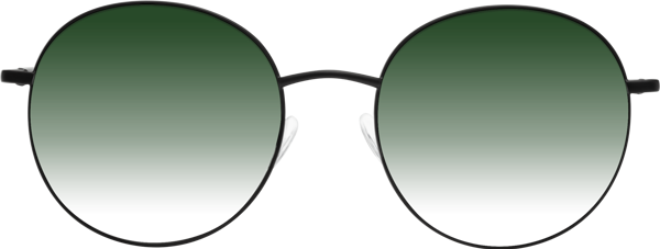 Black Oversized Metal Round Gradient Sunglasses with Green Sunwear ...