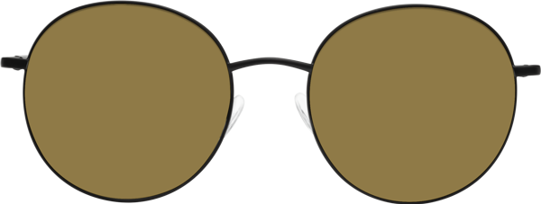 Black Oversized Metal Round Polarized Sunglasses with Brown Sunwear ...