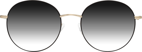 Black/Gold Oversized Metal Round Gradient Sunglasses with Gray Sunwear ...