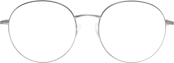 Silver Oversized Metal Round Eyeglasses - Cosmos