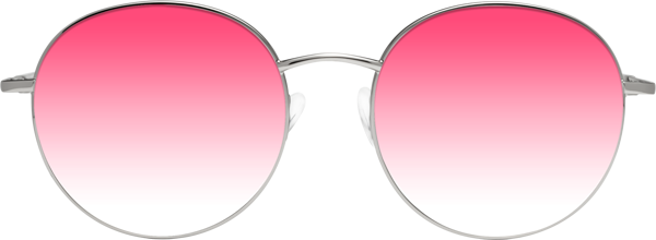 Transparent Pink Retro-Vintage Thin Round Gradient Sunglasses with ...