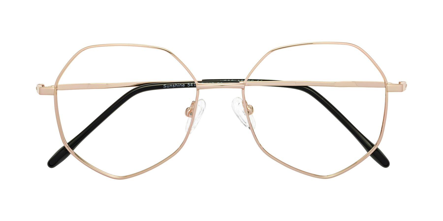 Rose Gold Hipster Aviator Geometric Eyeglasses - Sunshine