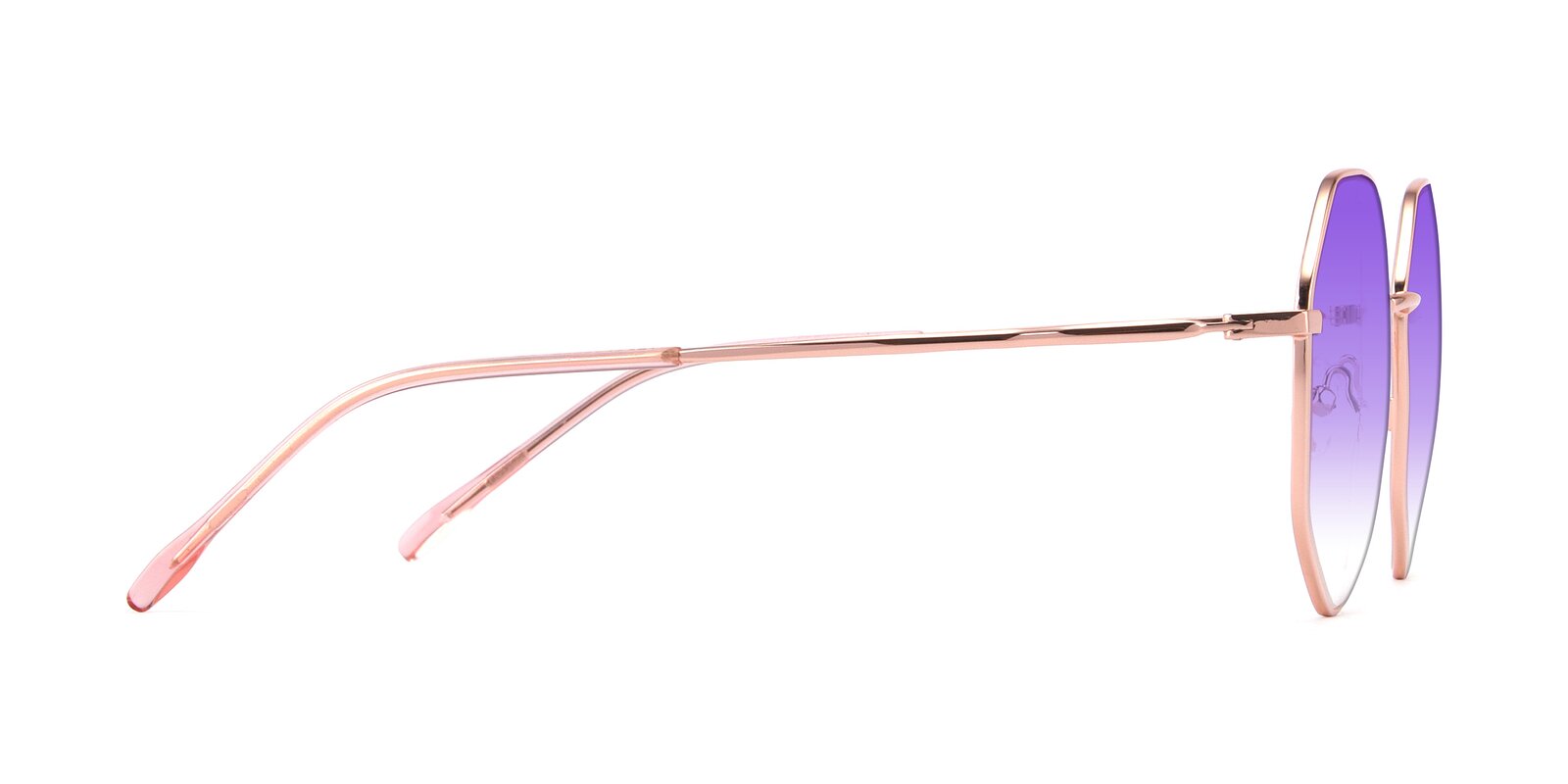 Rose Gold Hipster Aviator Geometric Gradient Sunglasses with Purple ...