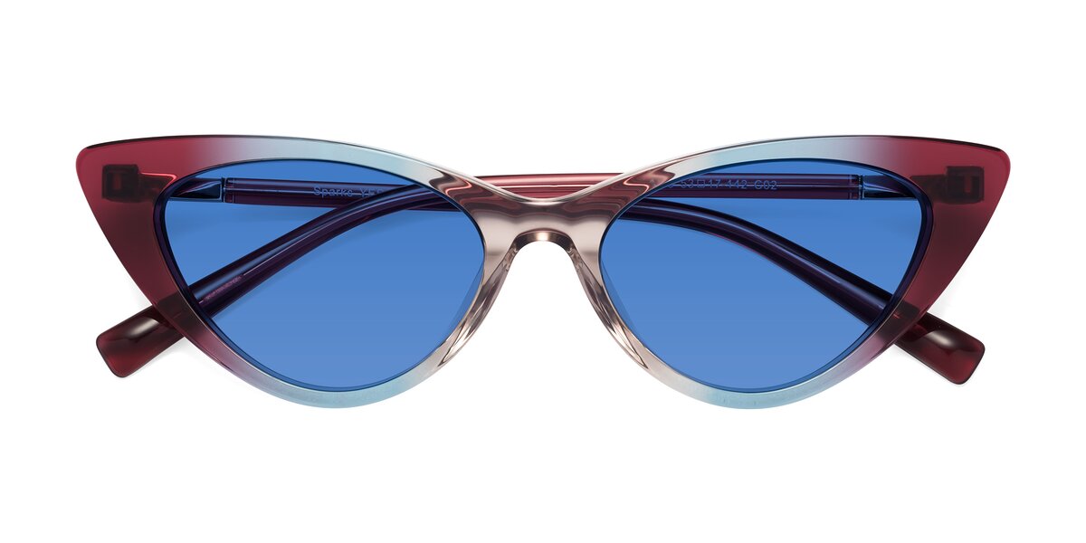 Black Horn-Rimmed Acetate Butterfly Tinted Sunglasses with Pink Sunwear ...