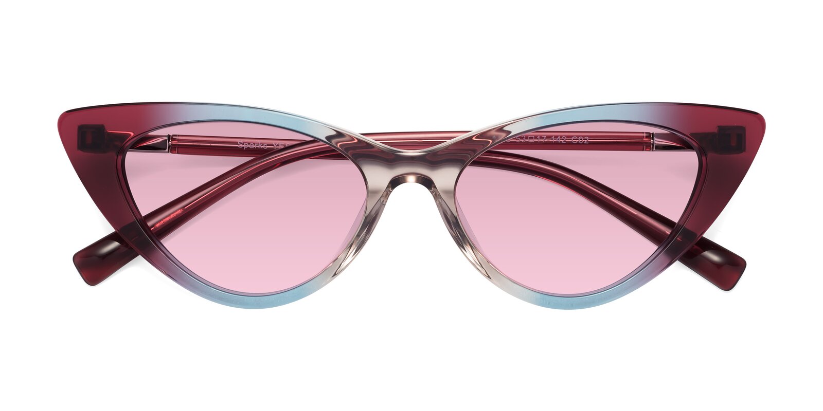 Transparent Gradient Purple Retro-Vintage Acetate Cat-Eye Tinted ...