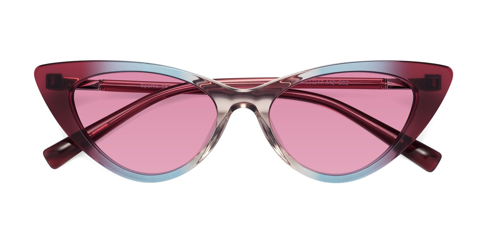 Transparent Gradient Purple Retro-Vintage Acetate Cat-Eye Tinted ...
