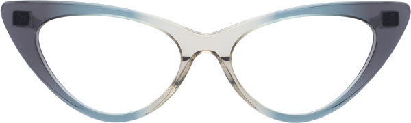 Transparent Gradient Cyan Retro-Vintage Acetate Cat-Eye Eyeglasses - Sparks