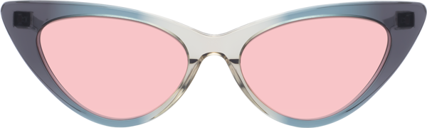 Transparent Gradient Cyan Retro-Vintage Acetate Cat-Eye Tinted ...