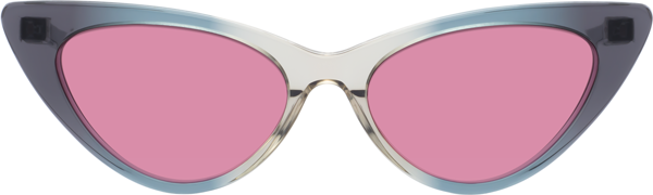 Transparent Gradient Cyan Retro-Vintage Acetate Cat-Eye Tinted ...