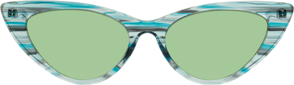 Cyan Striped Retro-Vintage Acetate Cat-Eye Tinted Sunglasses with ...