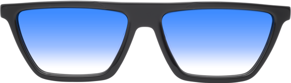 Black Geek-Chic Shield Geometric Gradient Sunglasses with Blue Sunwear ...