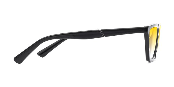 Black Geek-Chic Shield Geometric Gradient Sunglasses with Yellow ...