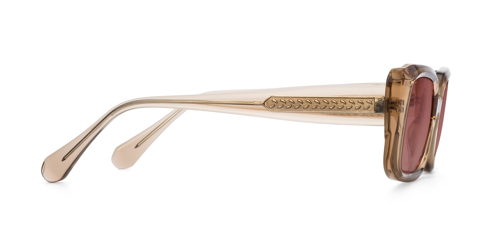 Light Brown Geek-Chic Thick Acetate Tinted Sunglasses with Garnet ...