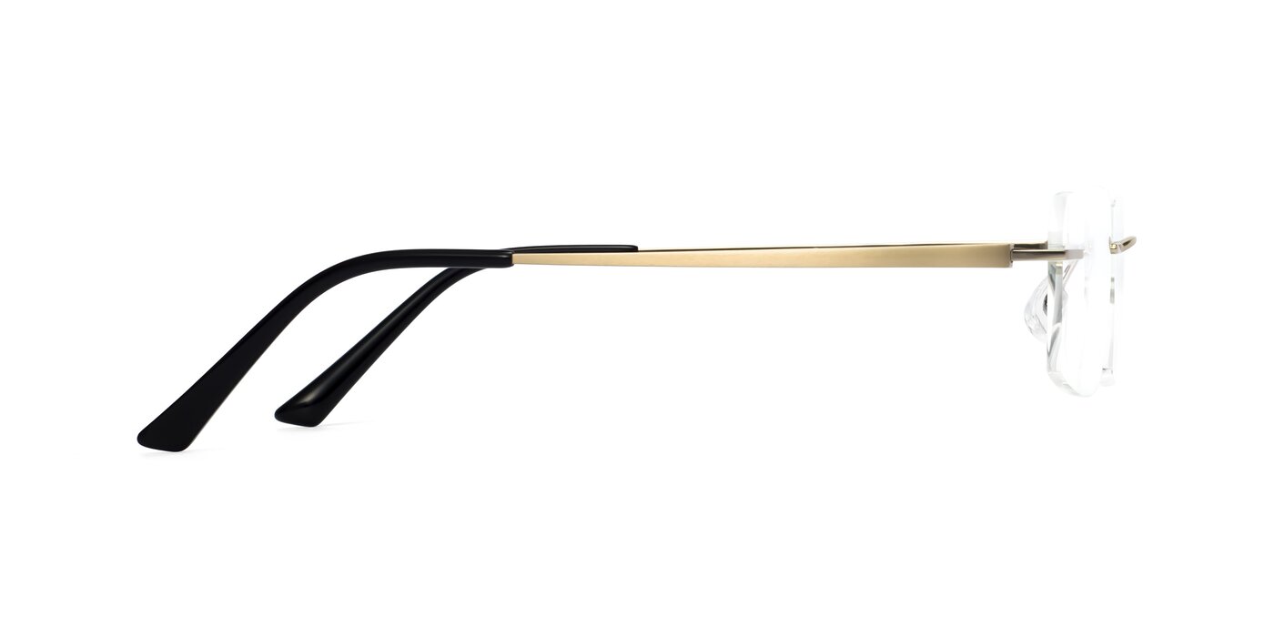 Gold Classic Rectangle Rimless Blue Light Glasses - Basco