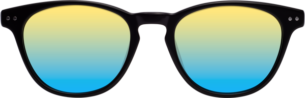 Black Retro-Vintage Classic Acetate Gradient Sunglasses with Yellow ...