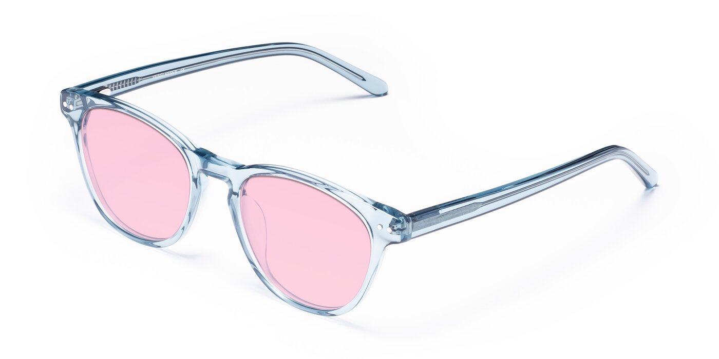 Light Blue Retro-Vintage Classic Acetate Tinted Sunglasses with Light ...