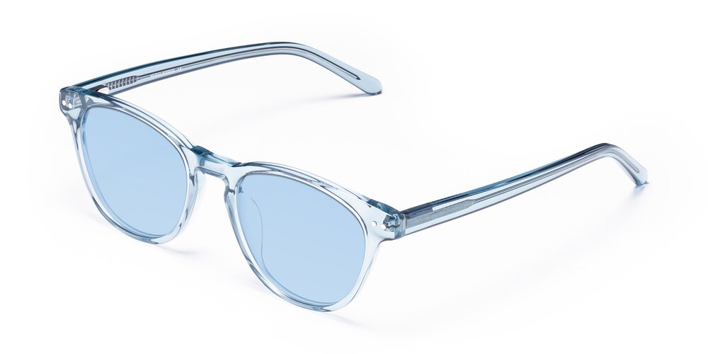 Light Blue Retro-Vintage Classic Acetate Tinted Sunglasses with Light ...