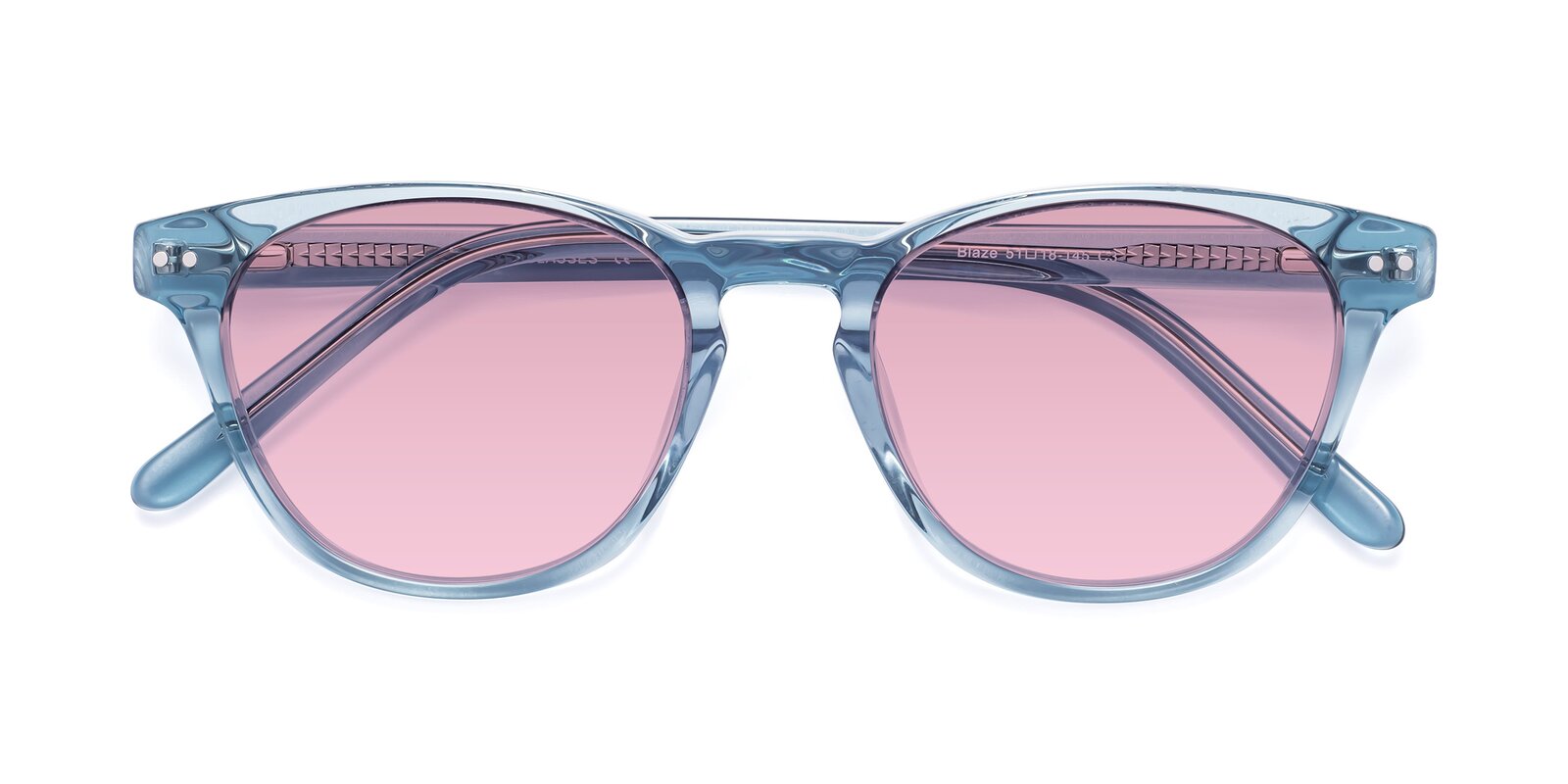 Light Blue Retro-Vintage Classic Acetate Tinted Sunglasses with Light ...