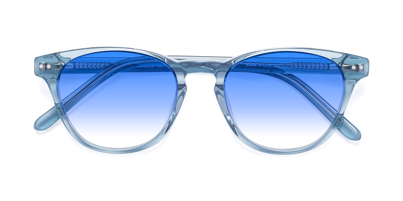 Light Blue Retro-Vintage Classic Acetate Gradient Sunglasses with Blue ...
