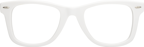 White Medium Thick Trapezoid Eyeglasses - Rocky