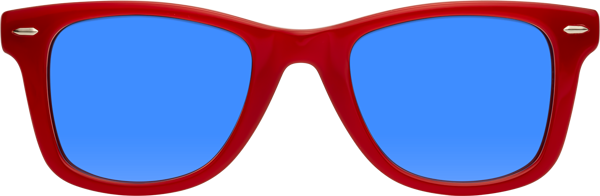 Red Medium Thick Trapezoid Gradient Sunglasses with Blue Sunwear Lenses ...