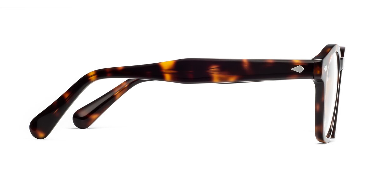 Tortoise Keyhole Bridge Acetate Trapezoid Eyeglasses - WALL-E
