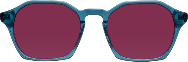 Ink Blue Retro-Vintage Geometric Full-Rim Tinted Sunglasses with Wine ...