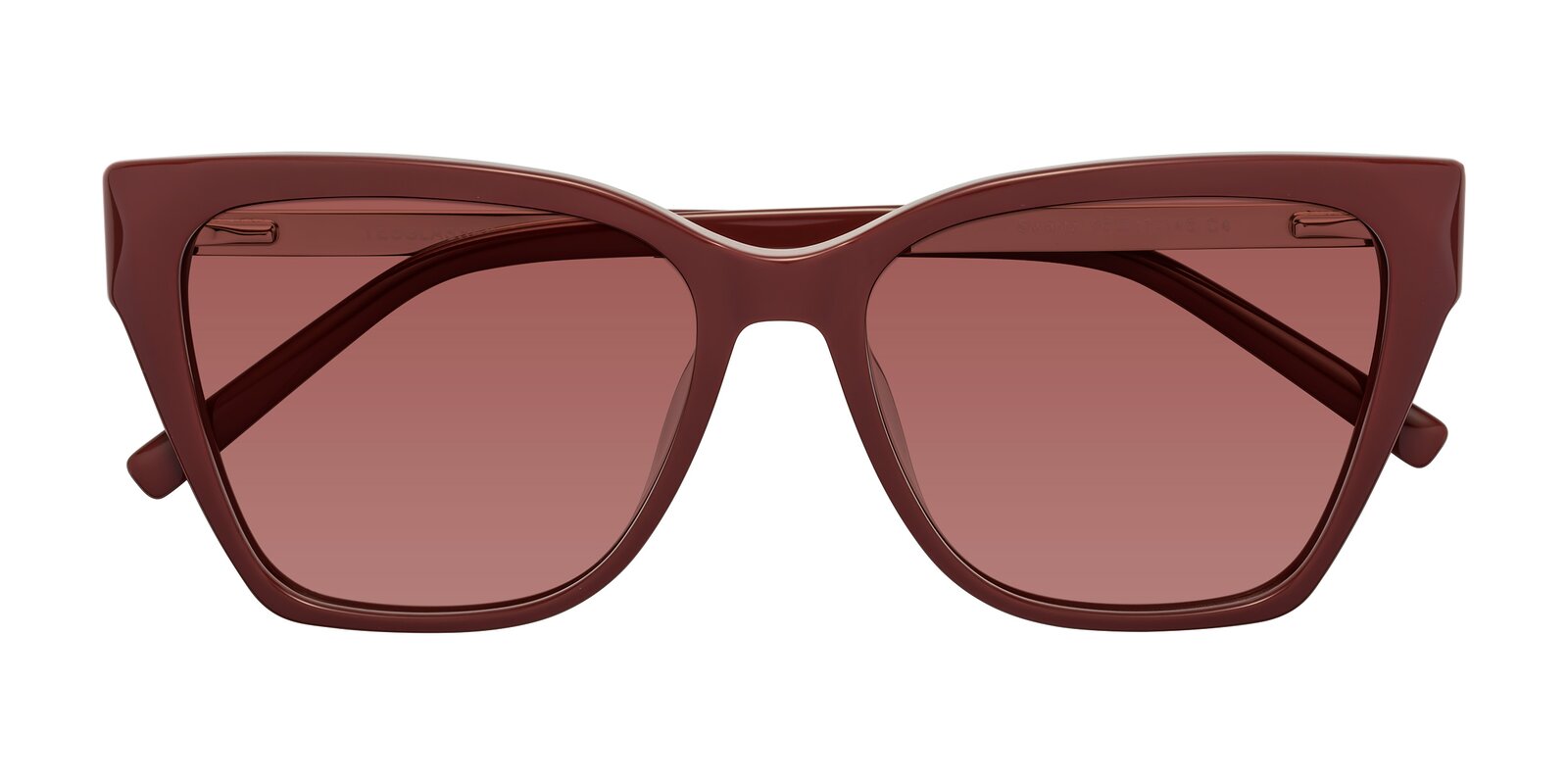 Wine Medium Oversized Butterfly Tinted Sunglasses with Garnet Sunwear Lenses - Swartz
