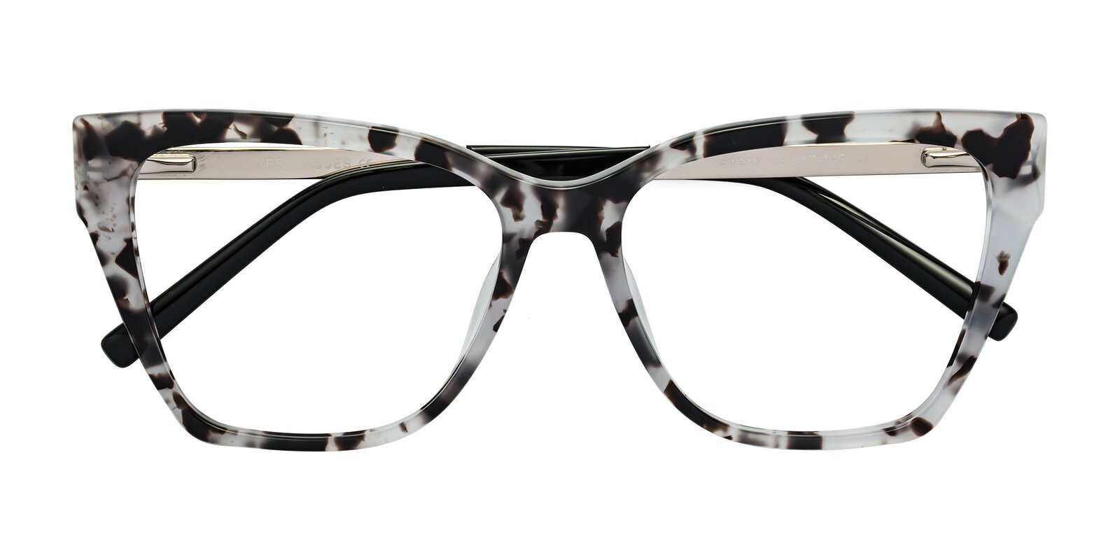 White Tortoise Medium Oversized Butterfly Eyeglasses - Swartz