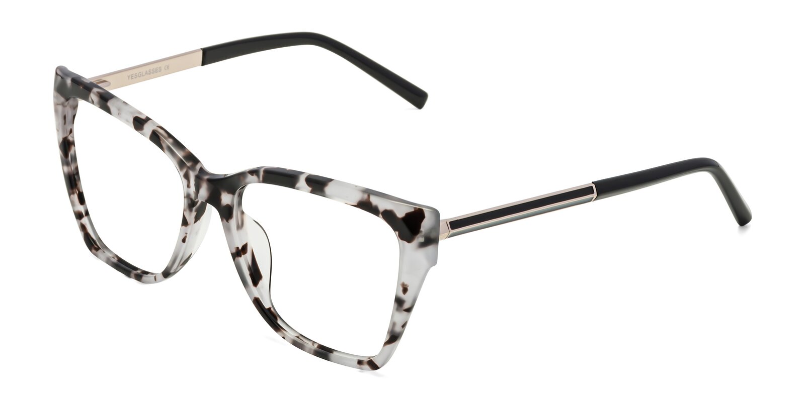 White Tortoise Medium Oversized Butterfly Eyeglasses - Swartz