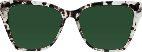 White Tortoise Medium Oversized Butterfly Tinted Sunglasses with Green ...