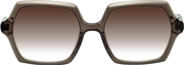 Transparent Gray Hipster Geometric Full-Rim Gradient Sunglasses with ...