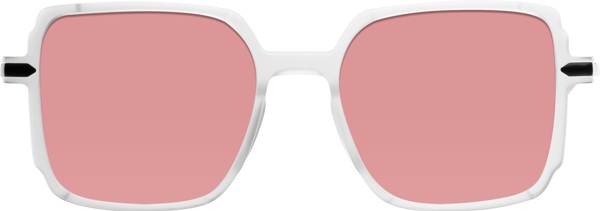 White Oversized Lightweight Square Tinted Sunglasses with Medium Garnet ...
