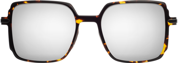 Tortoise Oversized Lightweight Square Mirrored Sunglasses with Silver ...