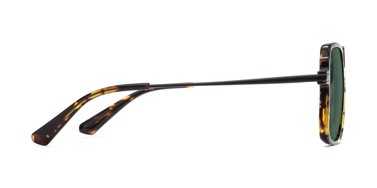 Tortoise Oversized Lightweight Square Polarized Sunglasses with Green ...