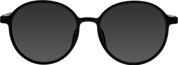 Black Flexible Ultem Round Tinted Sunglasses with Gray Sunwear Lenses ...