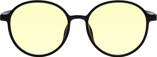 Matte Black Flexible Ultem Round Tinted Sunglasses with Light Yellow ...