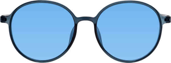 Deep Sky Blue Flexible Ultem Round Tinted Sunglasses with Medium Blue ...