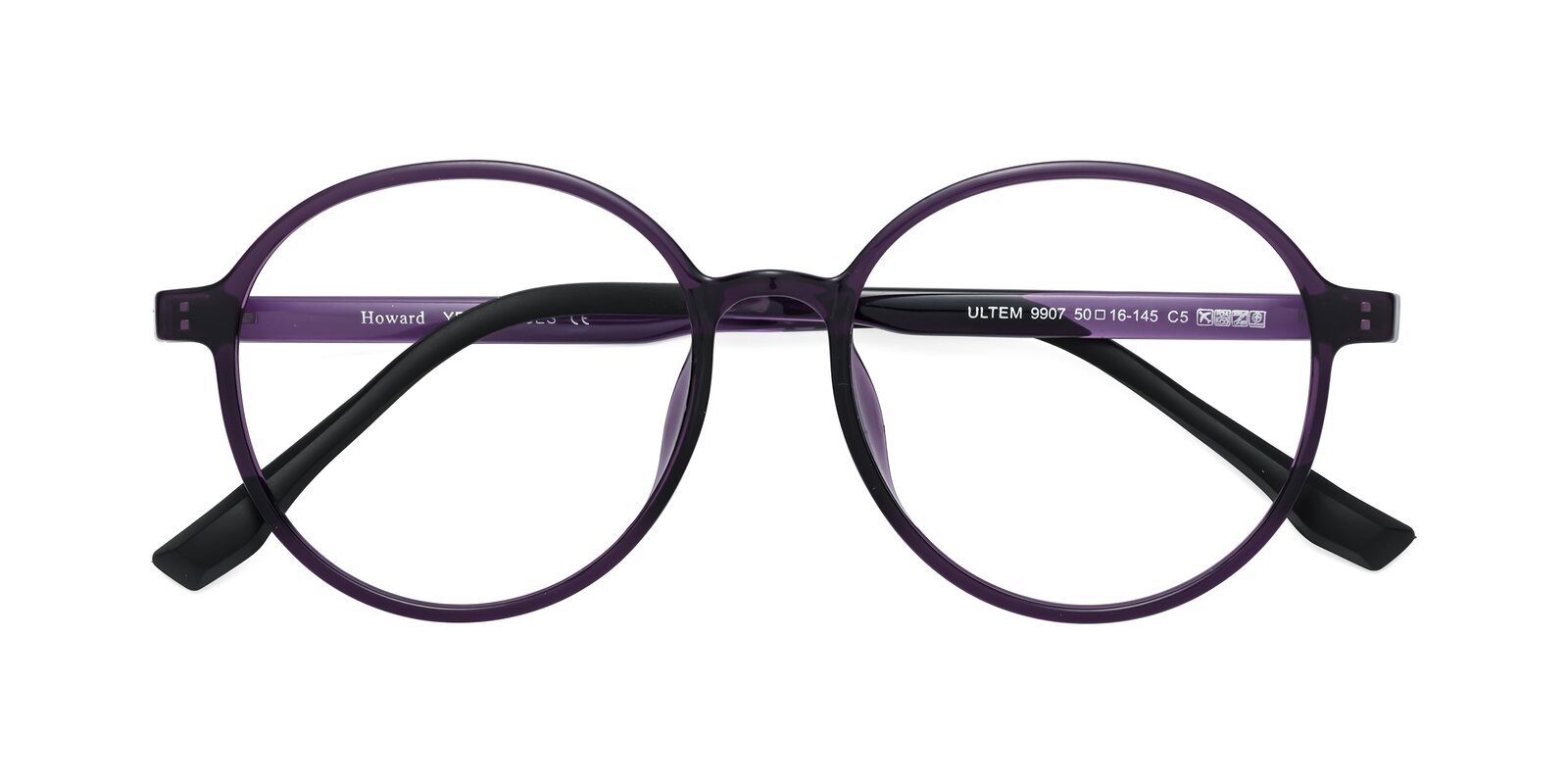 Purple Flexible Ultem Round Eyeglasses - Howard