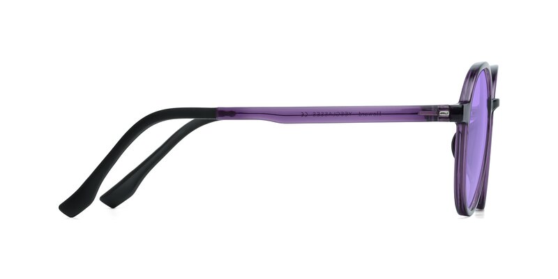 Purple Flexible Ultem Round Tinted Sunglasses with Medium Purple ...